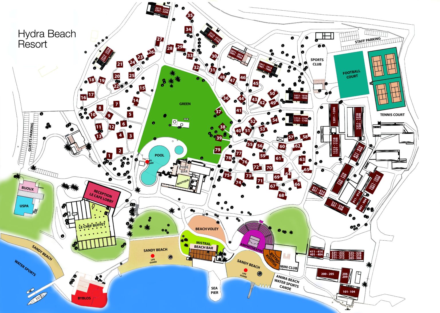 Resort Map – Hydra Beach Resort All Inclusive